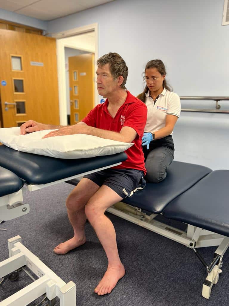 Charlie Holland Deep In Concentration As He Undergoes Physiotherapy